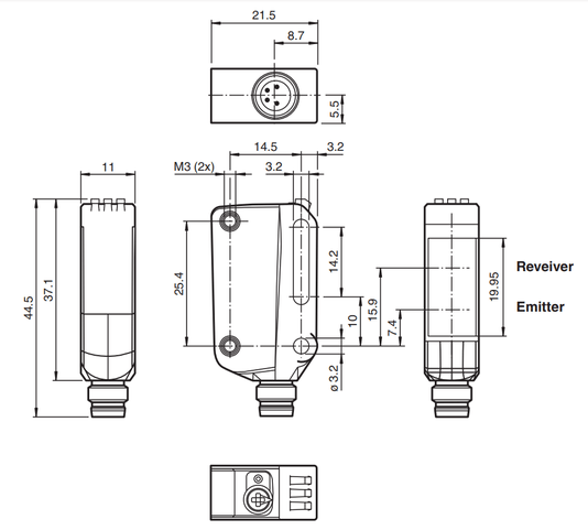 267075-0058 - Sensor Ótico Pepperl Fuchs OBT350-R100-2EP-IO-V31 - Sensor Tec