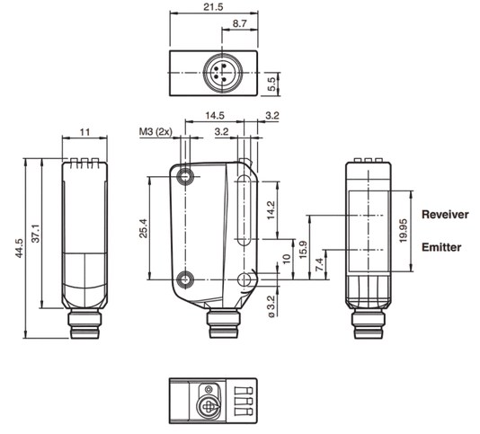 267075-0127 - Sensor Ótico Pepperl Fuchs OBD1000-R100-2EP-IO-V31 - Sensor Tec